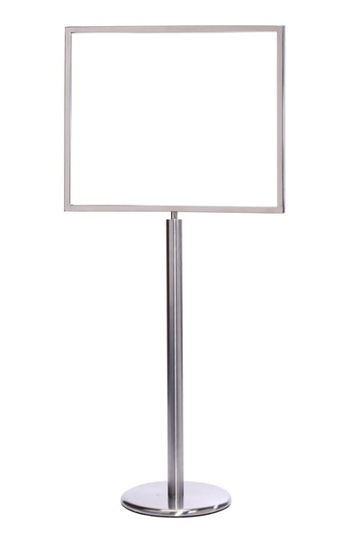 Heavy-Duty Pedestal Sign Stand w Horizontal Poster Display Frame ...