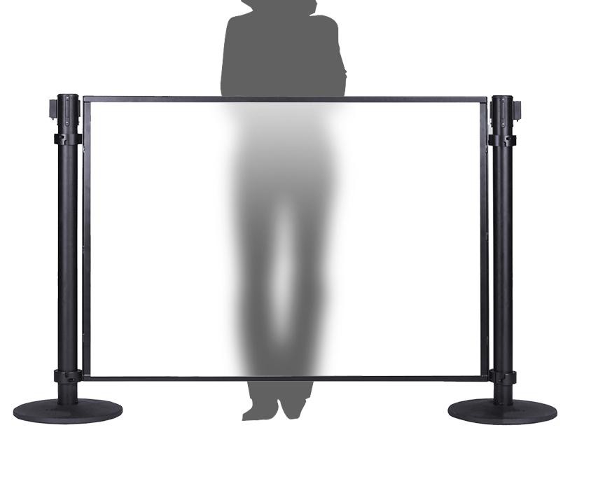 4' Post and Panel Black Aluminum Frame Walls w/ Acrylic Inserts ...